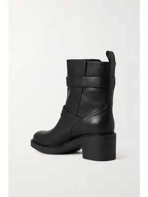 GIANVITO ROSSI Ryder Buckled Leather Ankle Boots