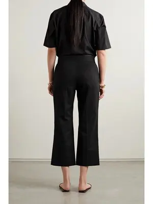 THE ROW Bapri Cropped Cotton-blend Straight-leg Trousers