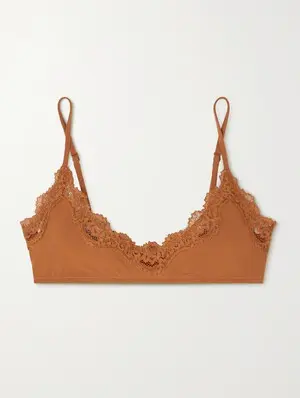 SKIMS Fits Everybody Lace Scoop Bralette Brown