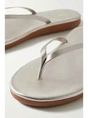 ANCIENT GREEK SANDALS Saionara Metallic Leather Flip Flops - Gold