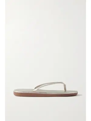 ANCIENT GREEK SANDALS Saionara Metallic Leather Flip Flops - Gold