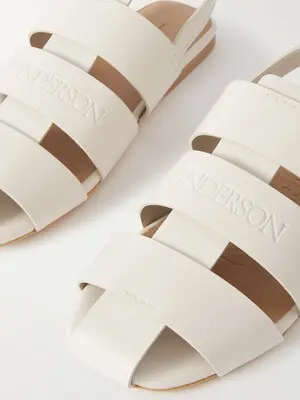 JW Anderson Fisherman Embossed Leather Sandals - Neutrals