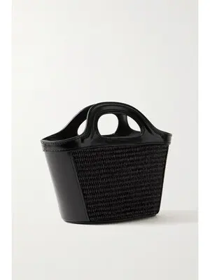 Marni Tropicalia Micro Leather And Embroidered Raffia-like Tote