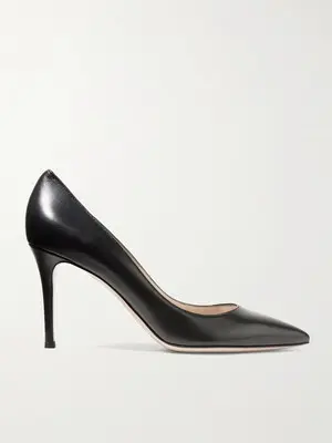 GIANVITO ROSSI 85 Leather Pumps - Black
