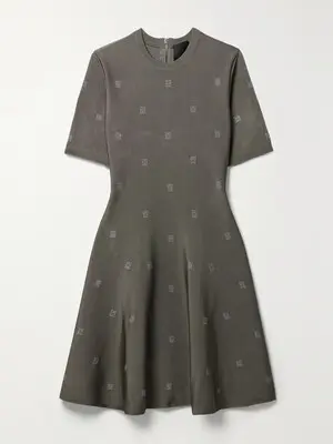 Givenchy 4g Jacquard-knit Mini Dress - Gray
