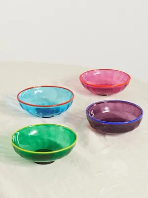 La DoubleJ Set Of Four Murano Glass Bowls - Blue