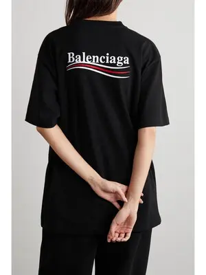 Balenciaga Oversized Embroidered Cotton-jersey T-shirt