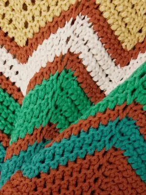 Alanui Kaleidoscopic Chevron Crocheted Cotton-blend Sweater