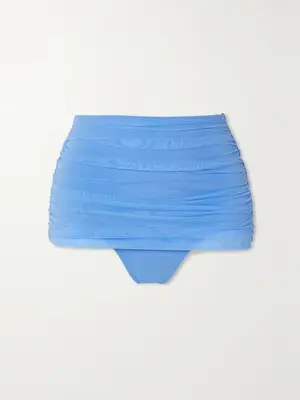 Norma Kamali Bill Ruched Bikini Briefs - Blue