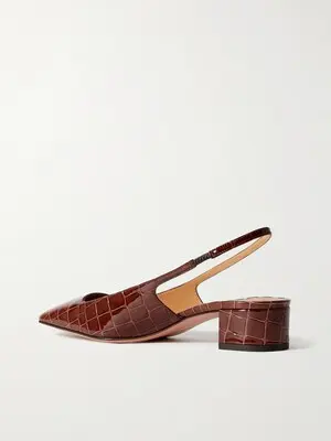 AQUAZZURA Ginza Slingback Pumps - Brown