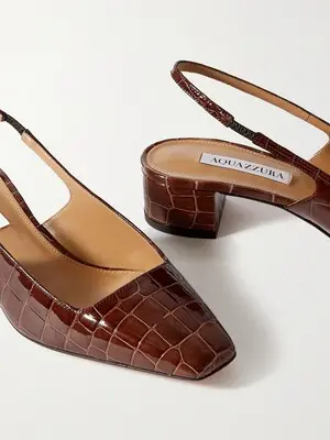 AQUAZZURA Ginza Slingback Pumps - Brown