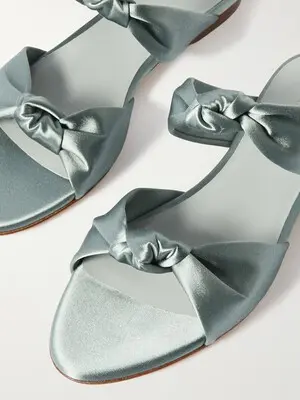 Le Monde Beryl Knot Flat Satin Sandals - Silver