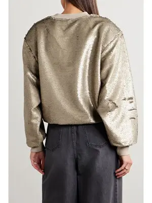 THE FRANKIE SHOP Metz Sequined Jersey Sweatshirt
