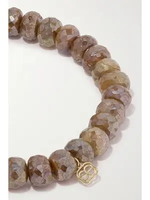 SYDNEY EVAN 14kt Gold, Labradorite And Diamond Feather Bracelet