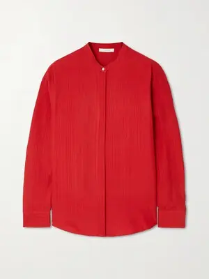 THE ROW Sienna Striped Crepe Shirt