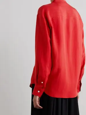 THE ROW Sienna Striped Crepe Shirt
