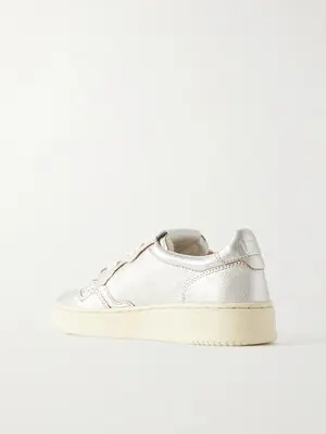 AUTRY Medalist" Metallic Textured-leather Low-top Sneakers
