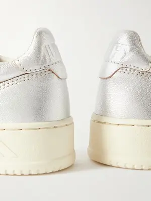 AUTRY Medalist" Metallic Textured-leather Low-top Sneakers