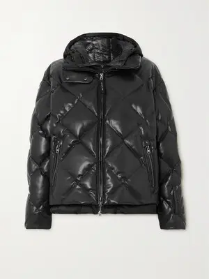 Bogner Lissi-d Hooded Quilted Faux Leather And Shell Jacket