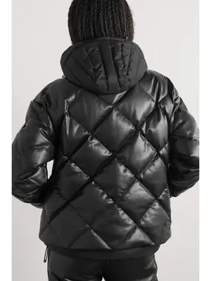 Bogner Lissi-d Hooded Quilted Faux Leather And Shell Jacket