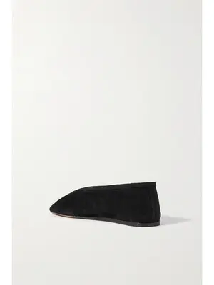 Le Monde Beryl Luna Suede Pointed Toe Ballet Flats - Black