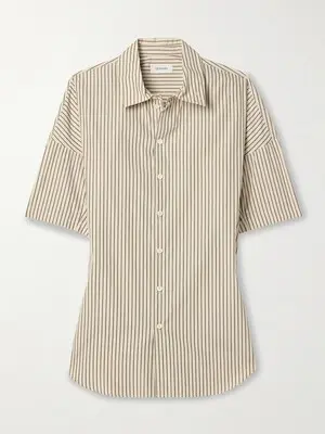 LEMAIRE Striped Cotton-poplin Shirt