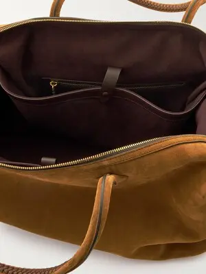 METIER Perriand' Weekend Xl Leather-trimmed Suede Tote