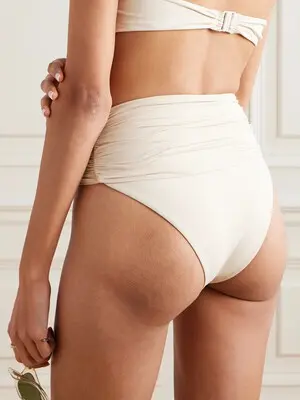 Magda Butrym Twist-front Ruched Bikini Briefs - Neutrals