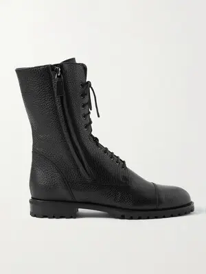 Manolo Blahnik Lugata Textured-leather Ankle Boots