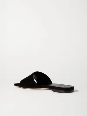 AeydĒ Anna Suede Slides - Black