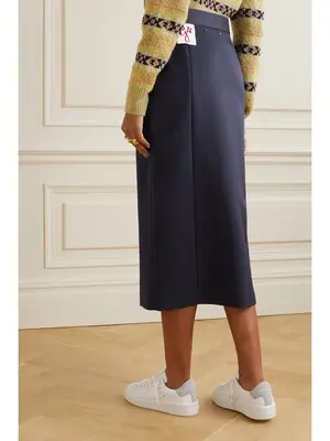 GOLDEN GOOSE Appliquéd Gabardine Midi Skirt