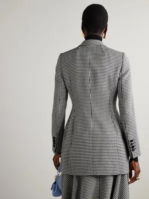 Dolce & Gabbana Double-breasted Houndstooth Wool-blend Blazer