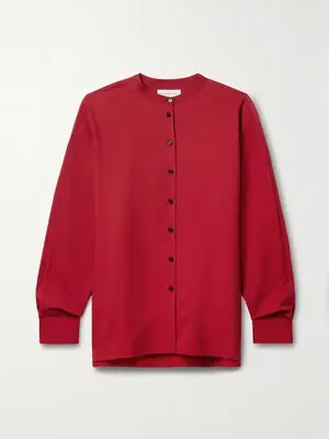 Veronica De Piante Wool And Silk-blend Shirt