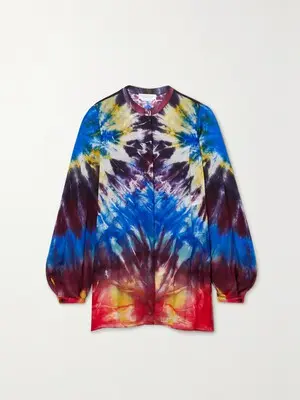 Gabriela Hearst Nicola Tie-dye Cashmere Blouse - Blue