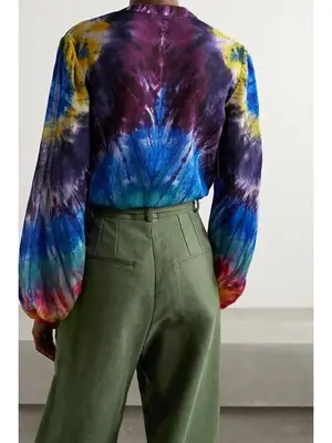 Gabriela Hearst Nicola Tie-dye Cashmere Blouse