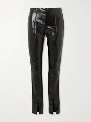 Rick Owens Coated Cotton-blend Skinny Pants - Black