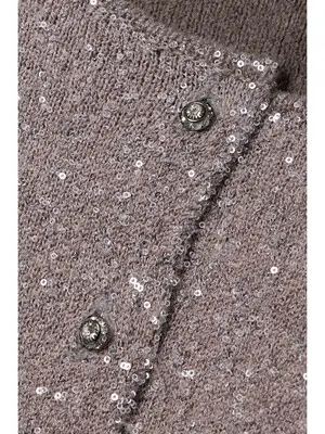 Altuzarra Welles Sequin-embellished Knitted Cardigan - Silver