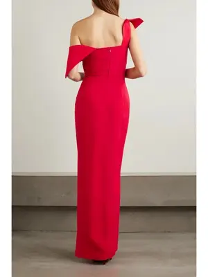 Roland Mouret One-shoulder Wool And Silk-blend Crepe Gown