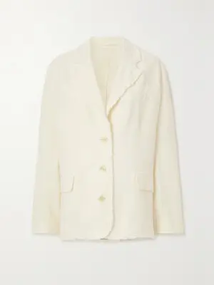Acne Studios Frayed Cotton And Linen-blend Blazer