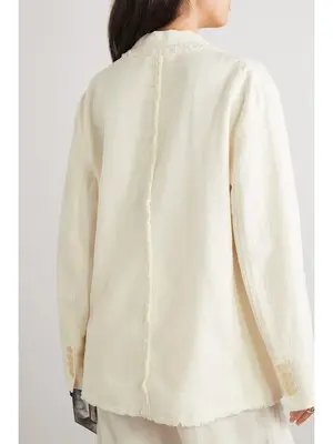 Acne Studios Frayed Cotton And Linen-blend Blazer