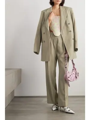 Acne Studios Double-breasted Herringbone Jacquard Blazer
