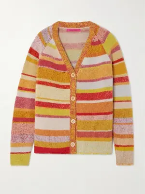 THE ELDER STATESMAN Striped Cashmere Cardigan - Multi