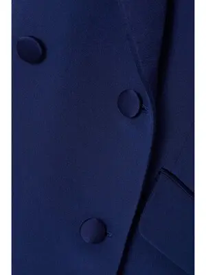 Safiyaa Wynnie Double-breasted Stretch-crepe Blazer With Satin Trim