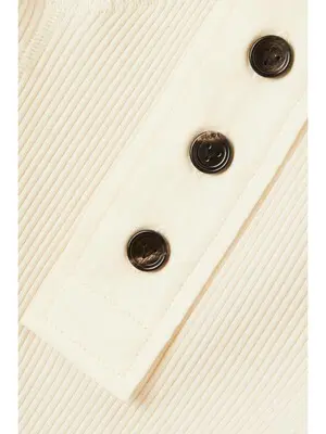 Bottega Veneta Ribbed Stretch-cotton Henley Top