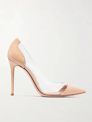 GIANVITO ROSSI Plexi 105 Patent-leather And Pvc Pumps - Neutrals