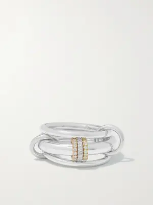 SPINELLI KILCOLLIN Gemini' Diamond Ring Set - Silver