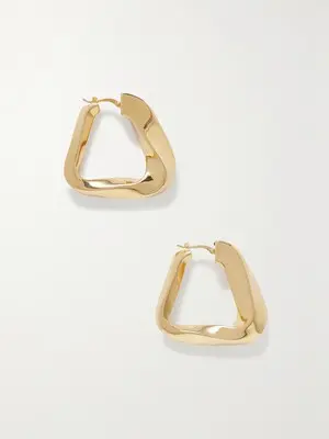 Bottega Veneta Plated Sterling Silver Hoop Earrings - Gold