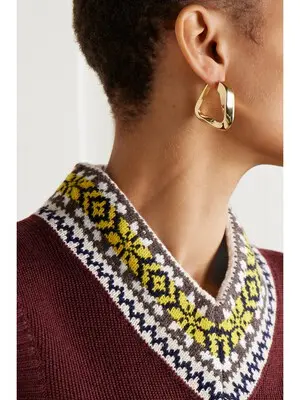 Bottega Veneta Plated Sterling Silver Hoop Earrings