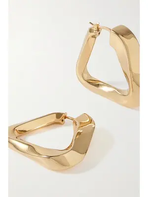 Bottega Veneta Plated Sterling Silver Hoop Earrings