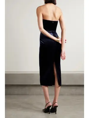 Alex Perry Strapless Velvet Midi Dress